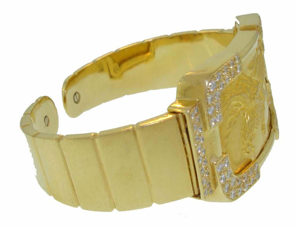 Signed Etros and Takis 22K gold bracelet. For Sale at 1stDibs