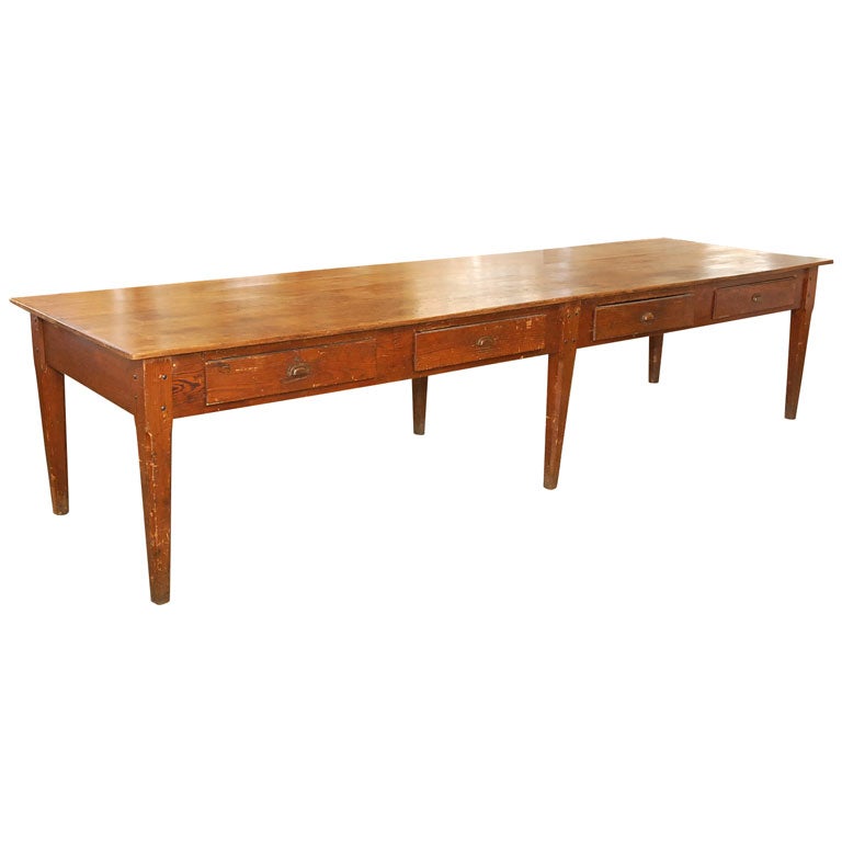 12ft Table with Drawers at 1stDibs