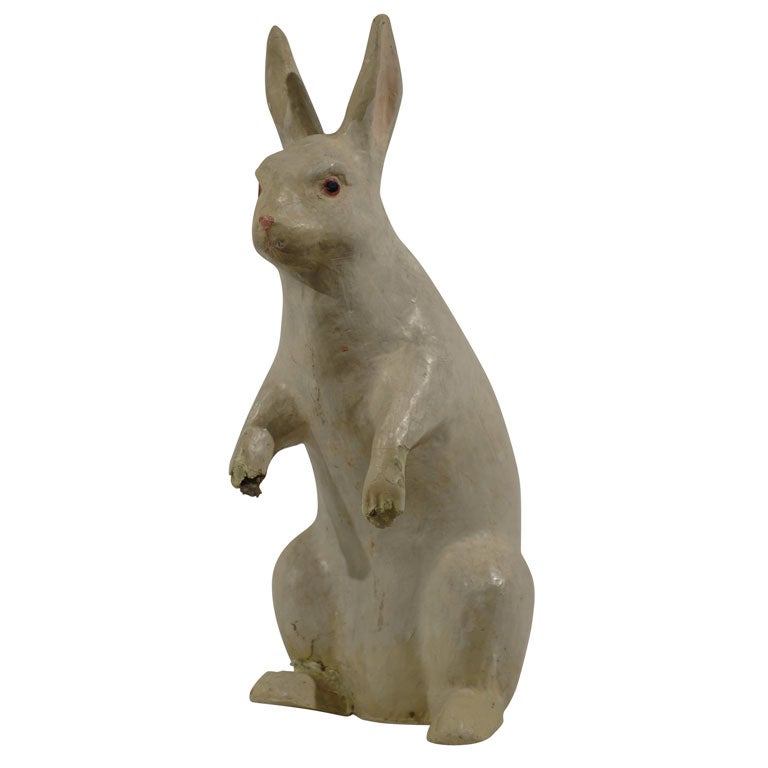 Rare Large 19th Century Papier Mache Rabbit at 1stDibs