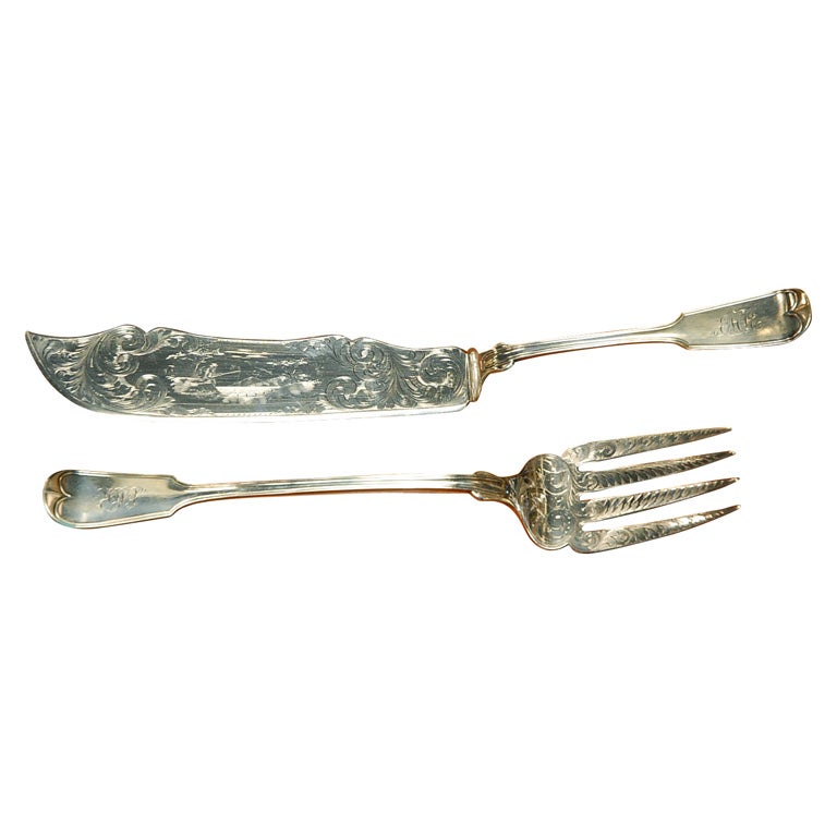 Sterling fish set For Sale at 1stDibs