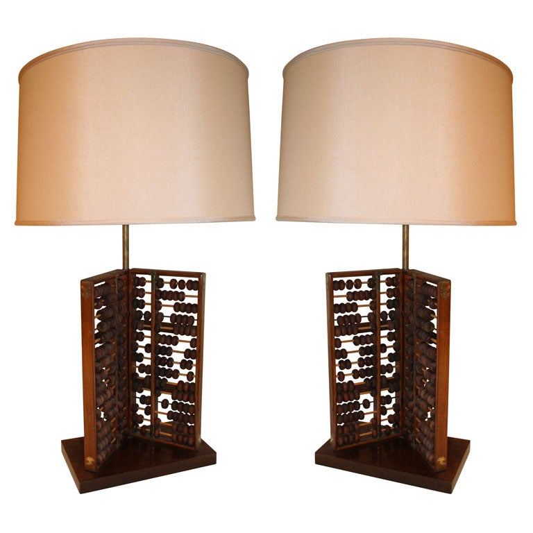 Pair of Abacus Lamps at 1stDibs
