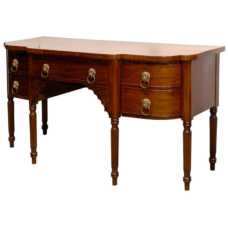 Regency Mahogany Breakfront Sideboard, ca. 1810. at 1stDibs