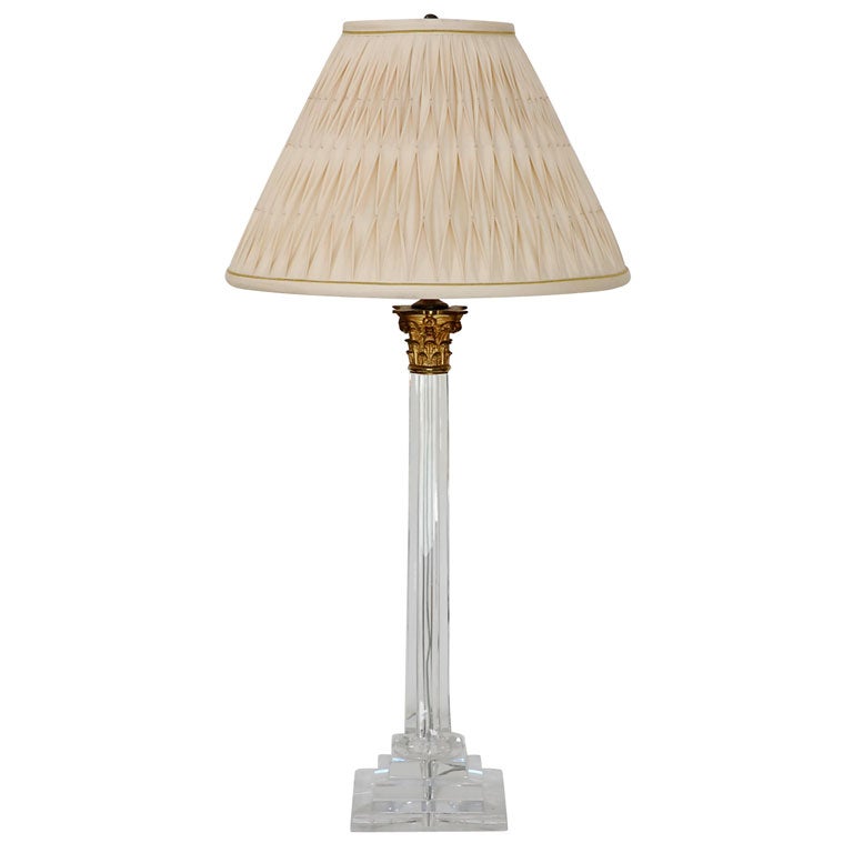 Crystal/Bronze Column Lamp (GMD#1110) at 1stDibs