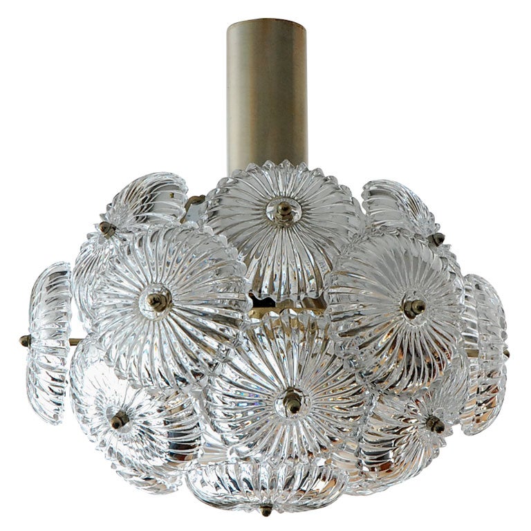 Glass Rosette Ceiling Light at 1stDibs