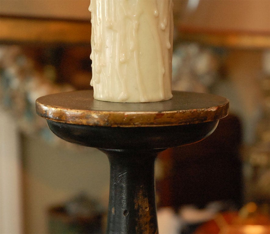 Pair of Chinoiserie Candlestick Lamps wtih Custom Shades at 1stDibs