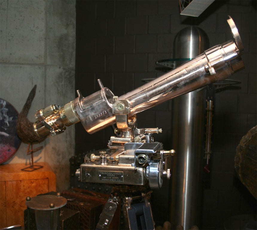 Polished Aluminum WWII Military Telescope at 1stdibs