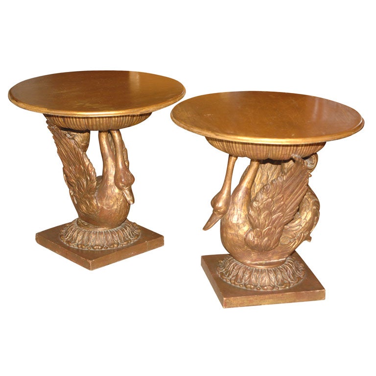Pair of Swan Tables at 1stDibs