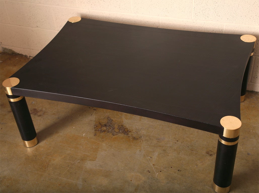 Karl Springer Snakeskin Coffee Table For Sale at 1stDibs