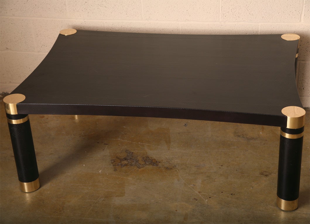Karl Springer Snakeskin Coffee Table For Sale at 1stDibs