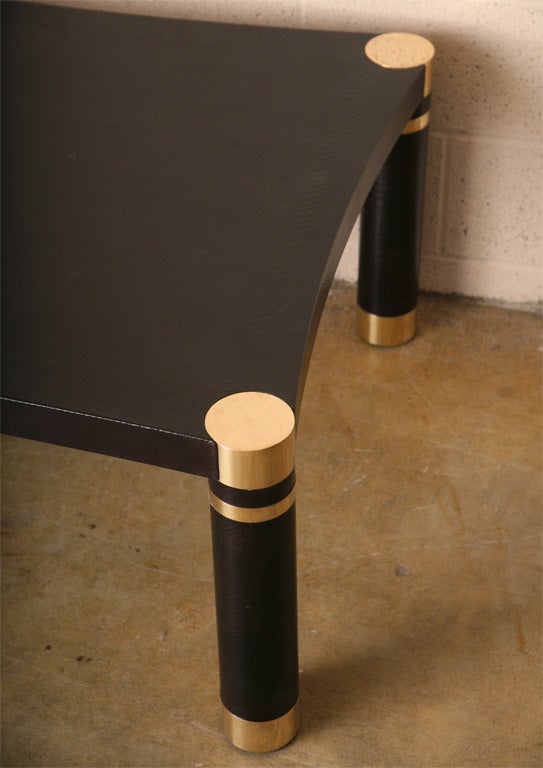 Karl Springer Snakeskin Coffee Table For Sale at 1stDibs