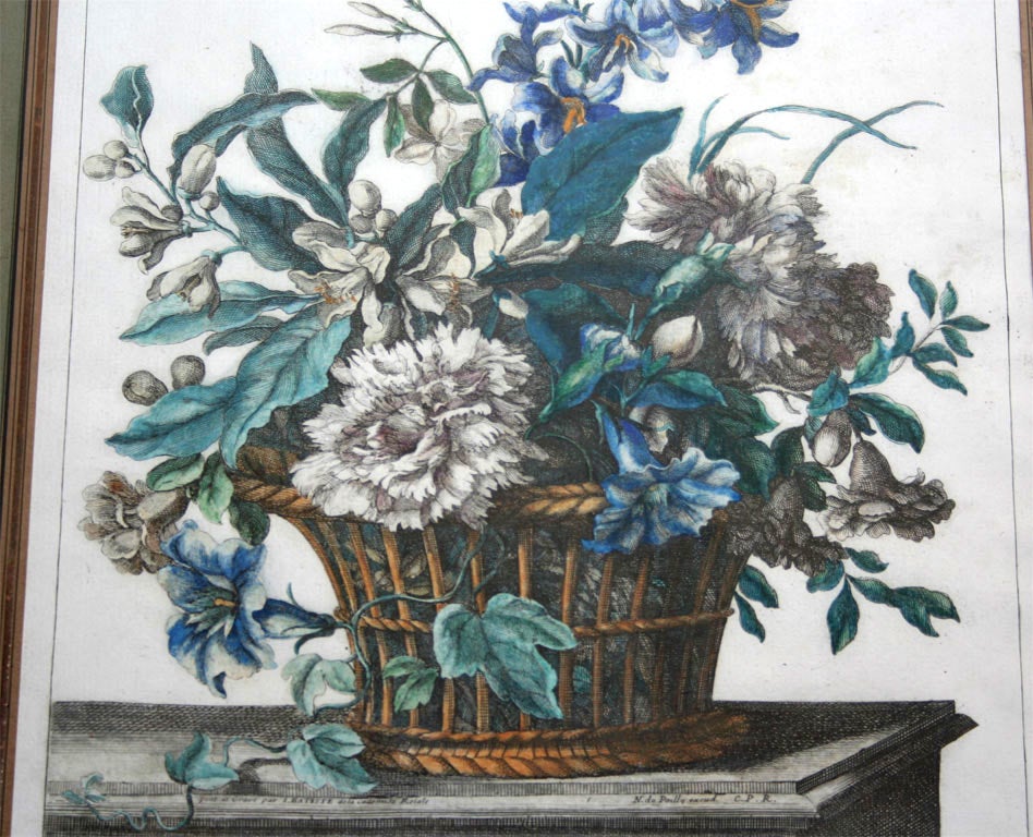 Pair French 18th Century handcolored engravings at 1stDibs