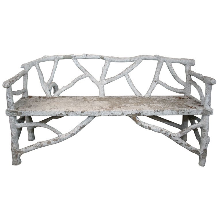 Faux Bois Bench at 1stDibs