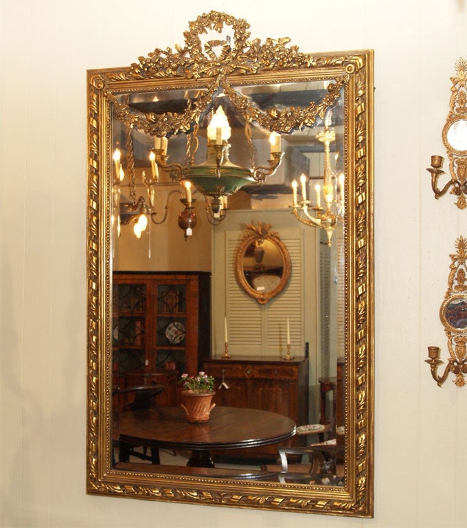 Antique French gold leaf mirror. at 1stDibs
