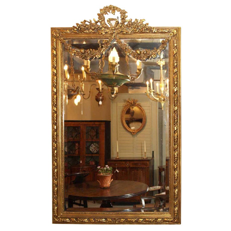 Antique French gold leaf mirror. at 1stDibs