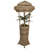 Wicker Floor Lamp/Fernery For Sale at 1stDibs