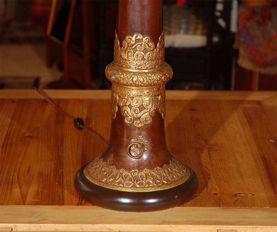 Tibetan Monk's Trumpet Table Lamp at 1stDibs