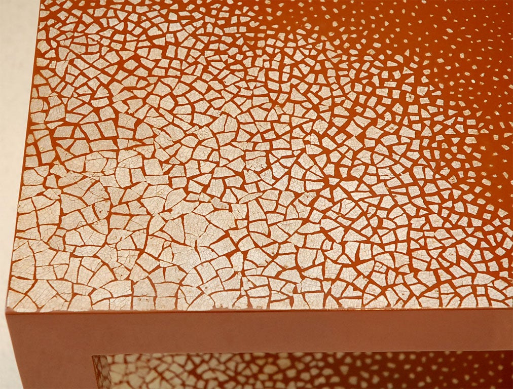 Two-Tiered Side Table with Interesting Eggshell Lacquer Finish at ...