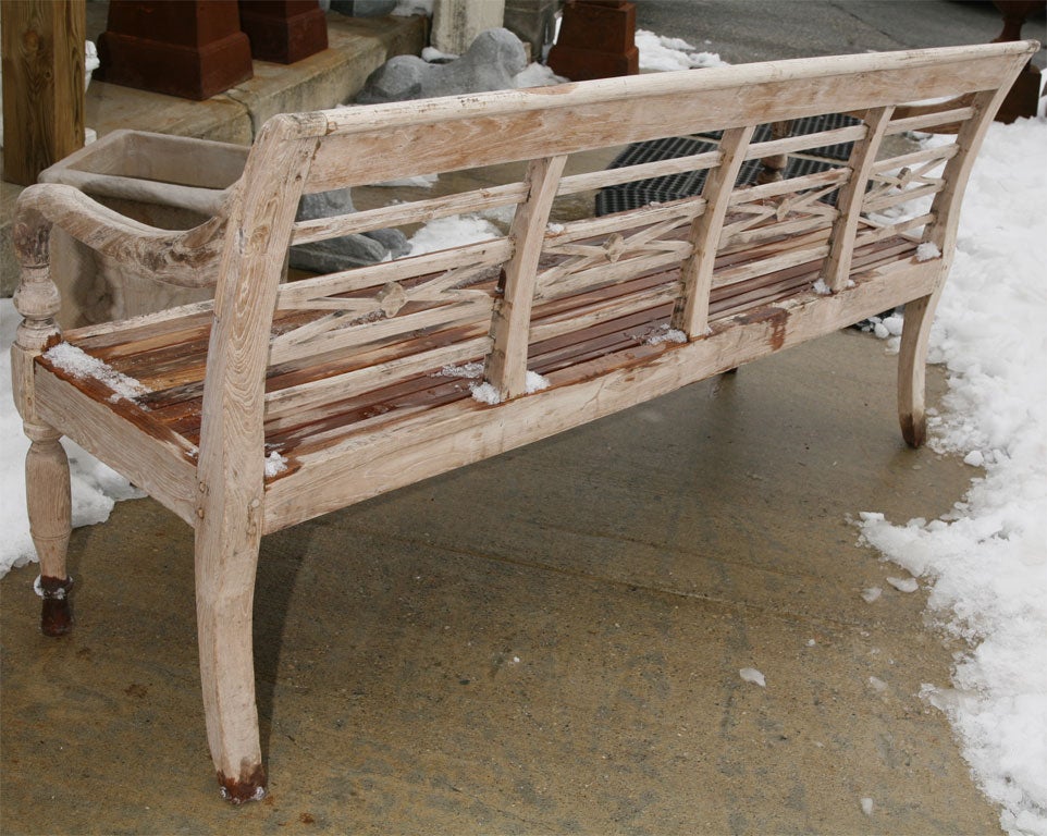 Hand Carved Indoor or Outdoor Teak Bench at 1stDibs