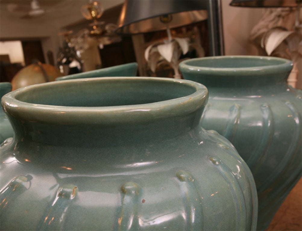 Pair of Large Ceramic Pots at 1stDibs
