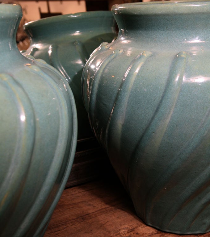 Pair of Large Ceramic Pots at 1stDibs