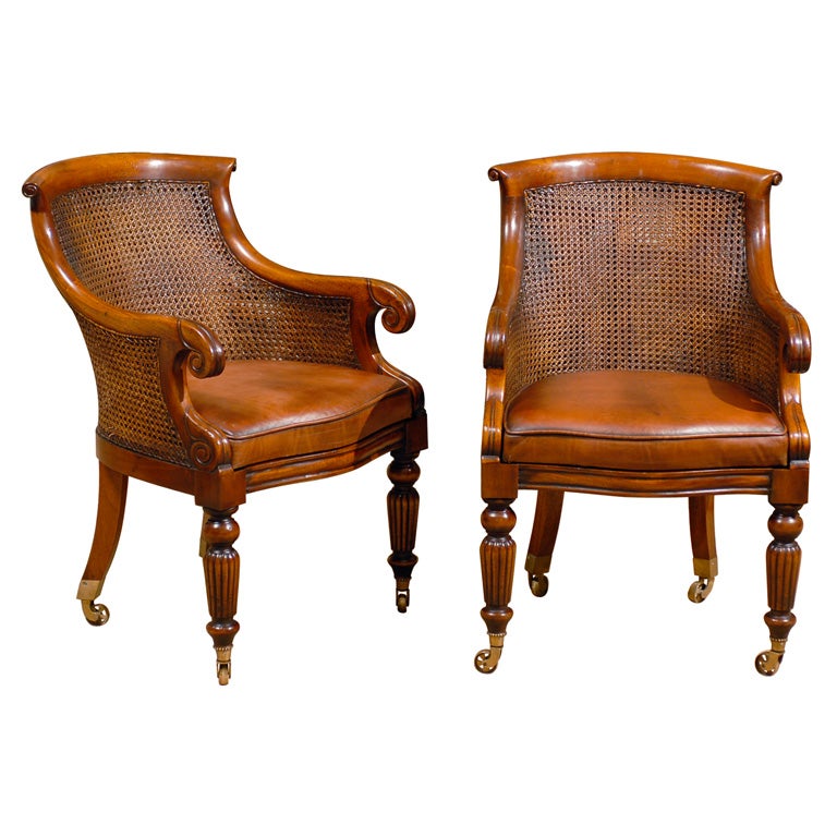 Pair Library Chairs at 1stDibs