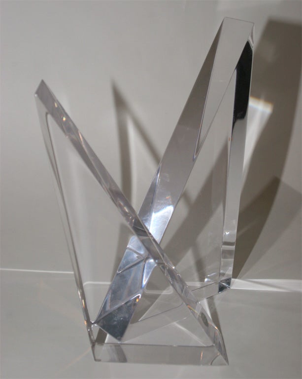 Lucite Triangle Sculptures by Ritts Company at 1stDibs