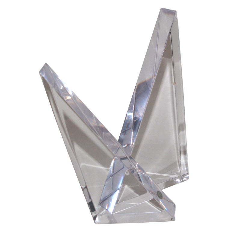 Lucite Triangle Sculptures by Ritts Company at 1stDibs