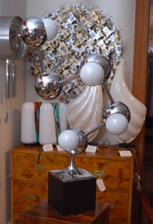 Contemporary Chromed Multi-Head Table Lamp at 1stDibs