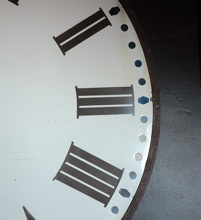 Original Enamel Clock Tower Face, Fully Functional at 1stDibs