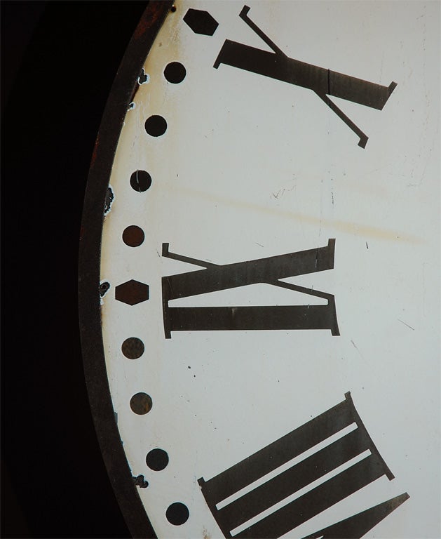 Original Enamel Clock Tower Face, Fully Functional at 1stDibs
