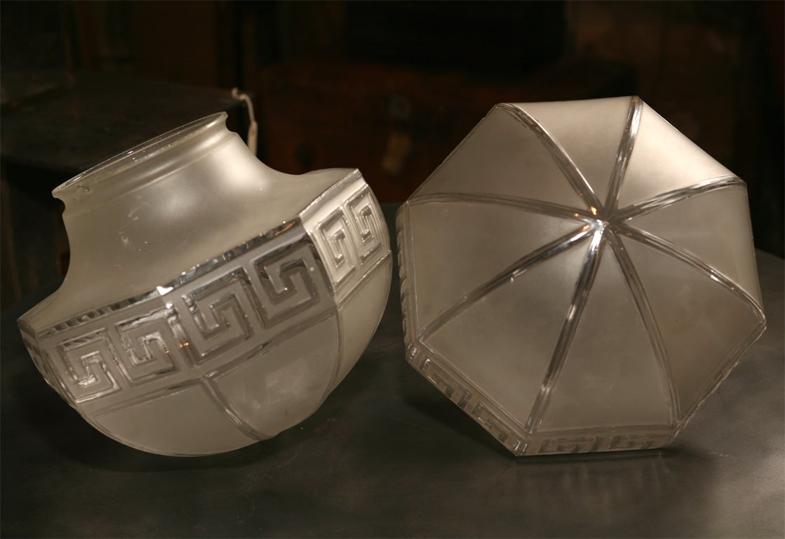 Pair Greek Key Light Fixtures at 1stDibs