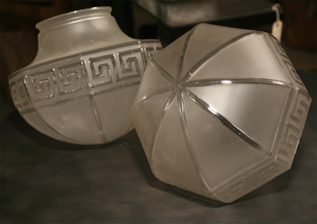 Pair Greek Key Light Fixtures at 1stdibs