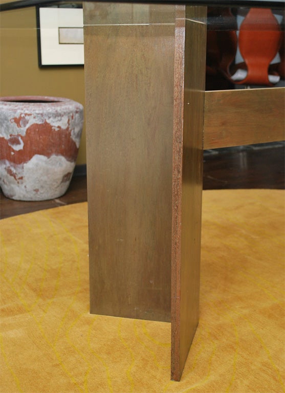 Glass Topped Dining Table with Base For Sale at 1stDibs