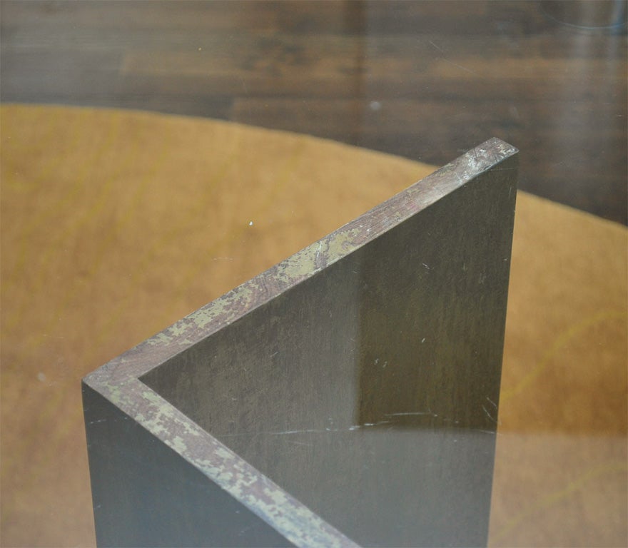 Glass Topped Dining Table with Base For Sale at 1stDibs