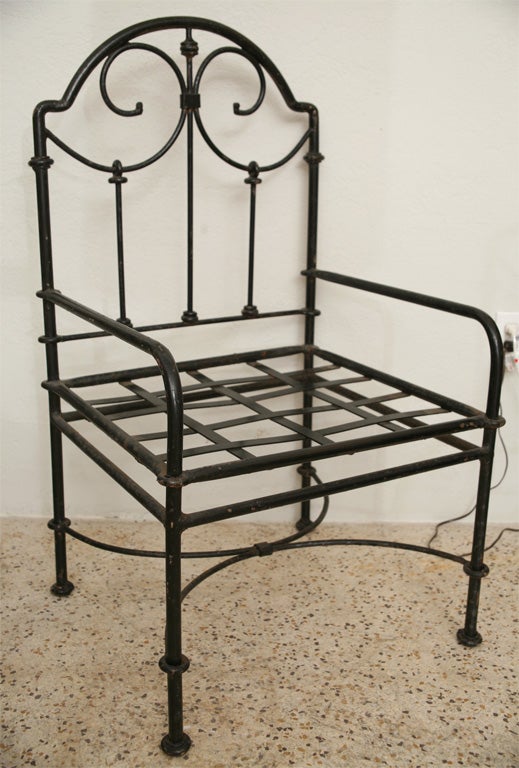 Pair of Hand-Forged Iron Chairs at 1stDibs