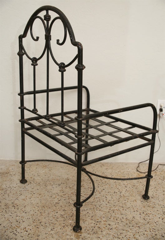 Pair of Hand-Forged Iron Chairs at 1stDibs