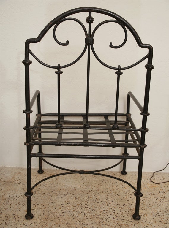 Pair of Hand-Forged Iron Chairs at 1stDibs