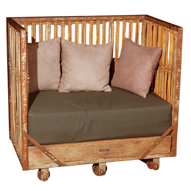 Industrial Laundry Basket Chair at 1stDibs