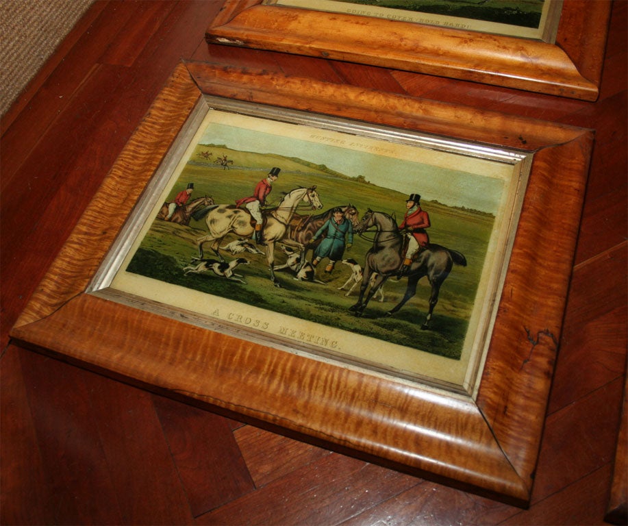 Set of 4 Hand Colored Hunting Scene Prints by Henry Thomas Alken at 1stDibs