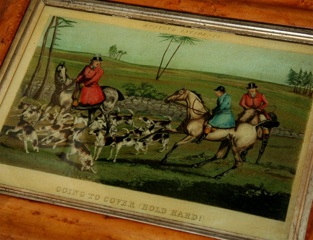 Set of 4 Hand Colored Hunting Scene Prints by Henry Thomas Alken at 1stDibs