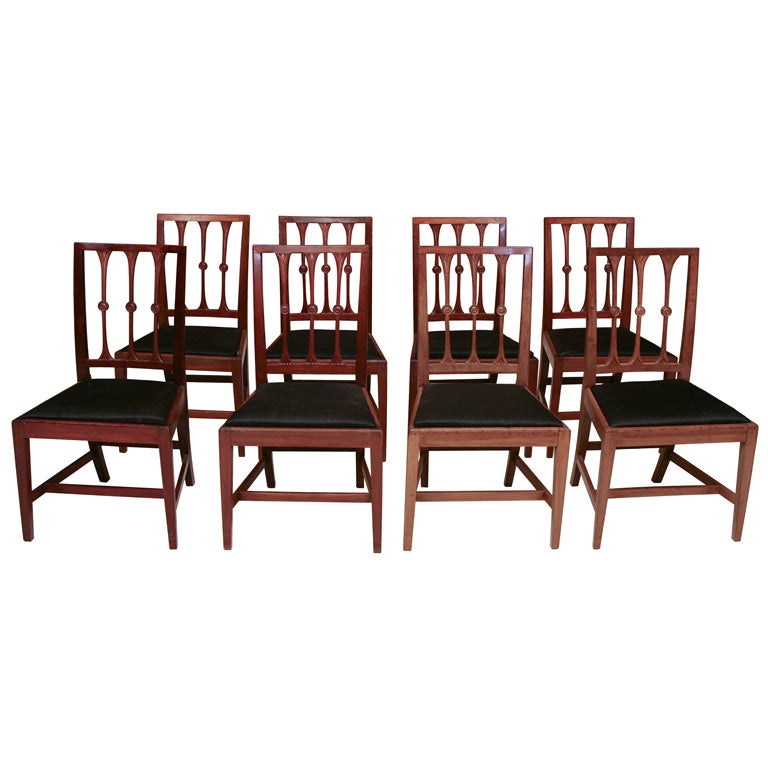 Set 8 Sheraton Dining Chairs at 1stDibs