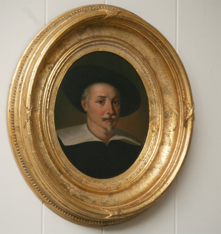 FLEMISH STYLE PORTRAITS OF TWO MEN IN OVAL FRAMES at 1stDibs