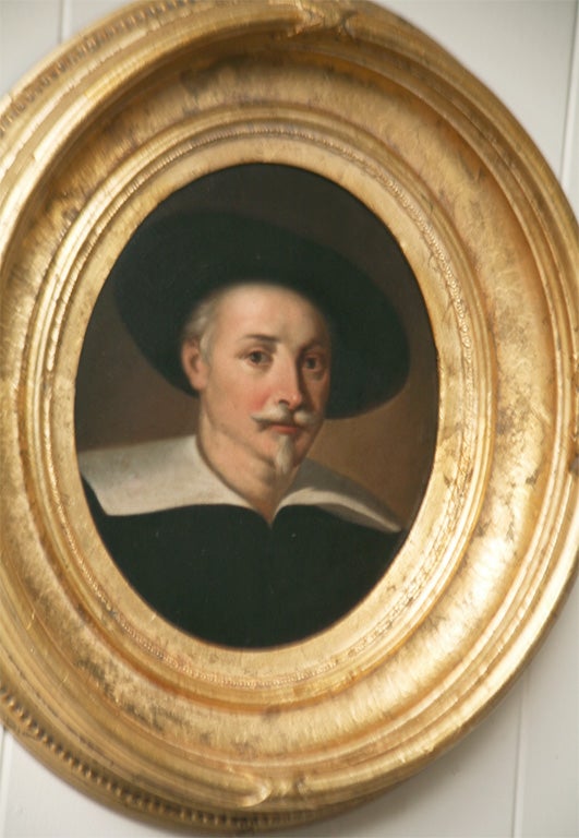 FLEMISH STYLE PORTRAITS OF TWO MEN IN OVAL FRAMES at 1stDibs