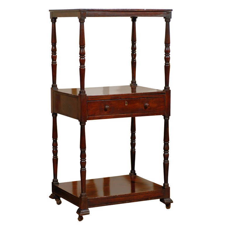 19th C English Mahogany What Not Shelf Etagere at 1stDibs
