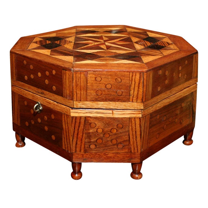 Wonderful Inlaid American Sailor-Made Dressing Box at 1stDibs