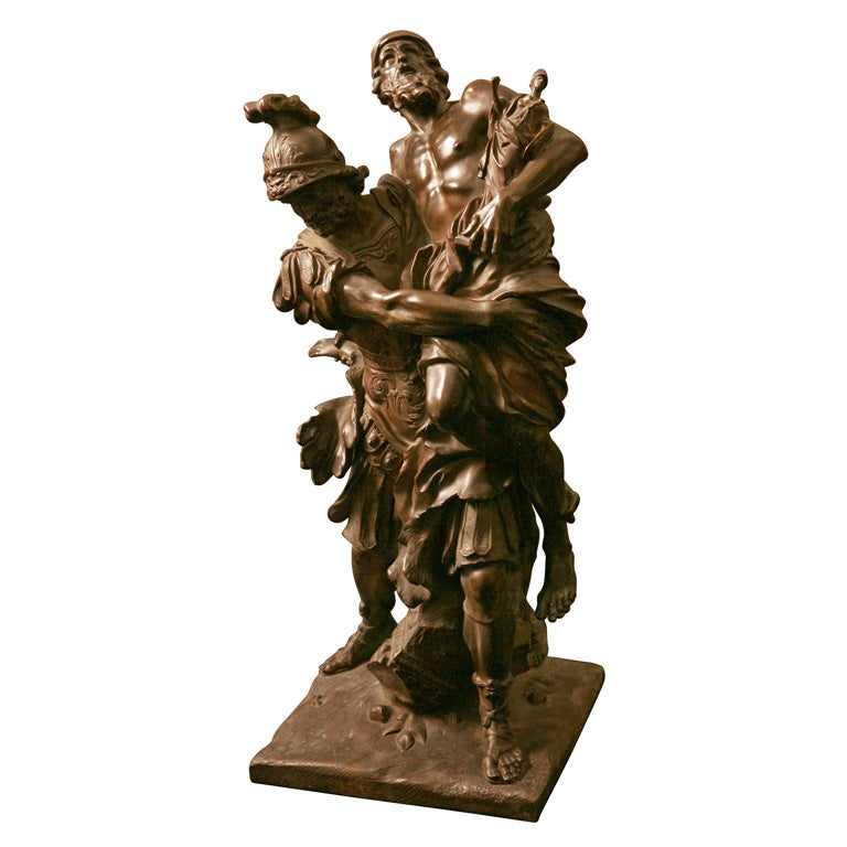 Large Bronze Figural Group of "Aeneas Carring Ascanius" at 1stDibs