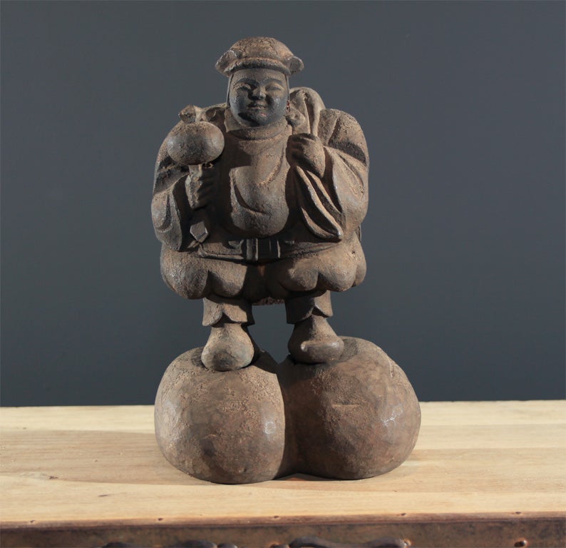 Japanese Sculpture of Daikoku God Good Fortune For Sale at 1stDibs