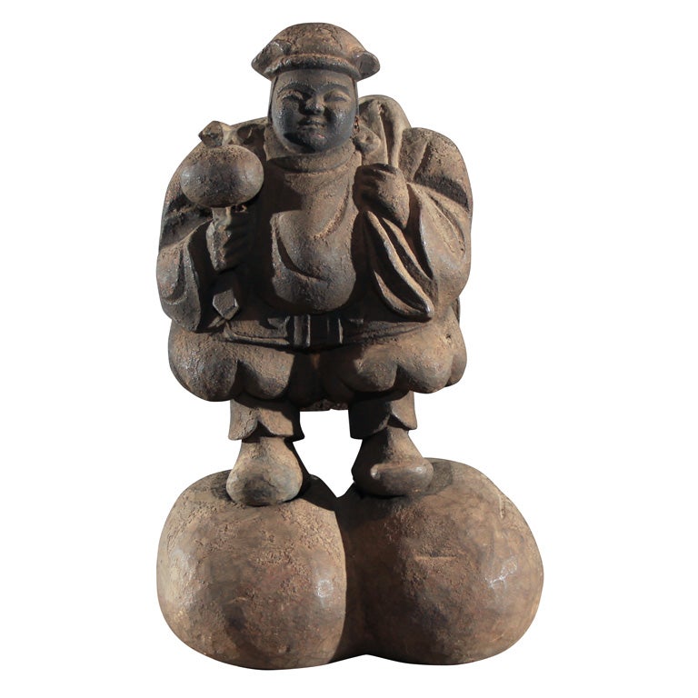 Japanese Sculpture of Daikoku God Good Fortune For Sale at 1stDibs