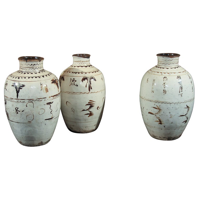 Chinese Ceramic Shanxi Sujo Ware Wine Pots Vases at 1stDibs