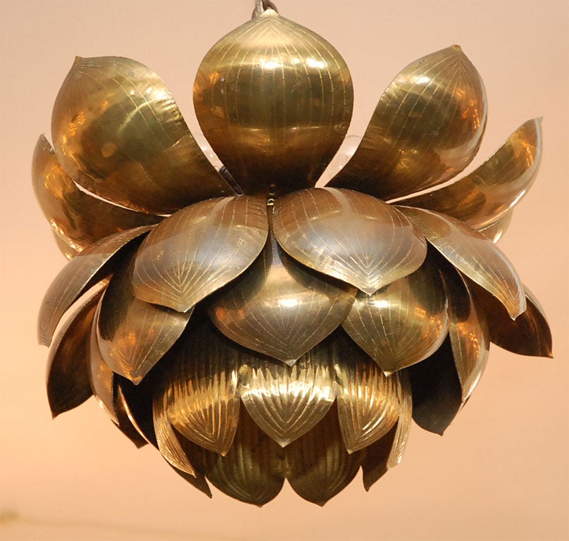 Brass Lotus Chandelier at 1stDibs